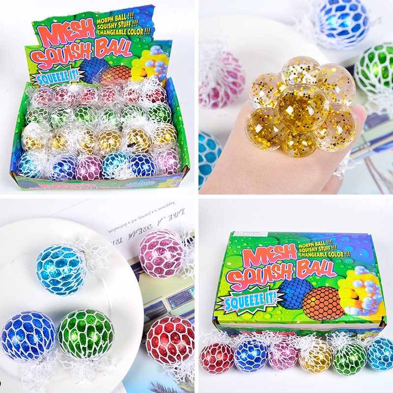 Mesh Squish Ball/Squeeze Ball Release Stress Fun Anti-Stress Squishy ...
