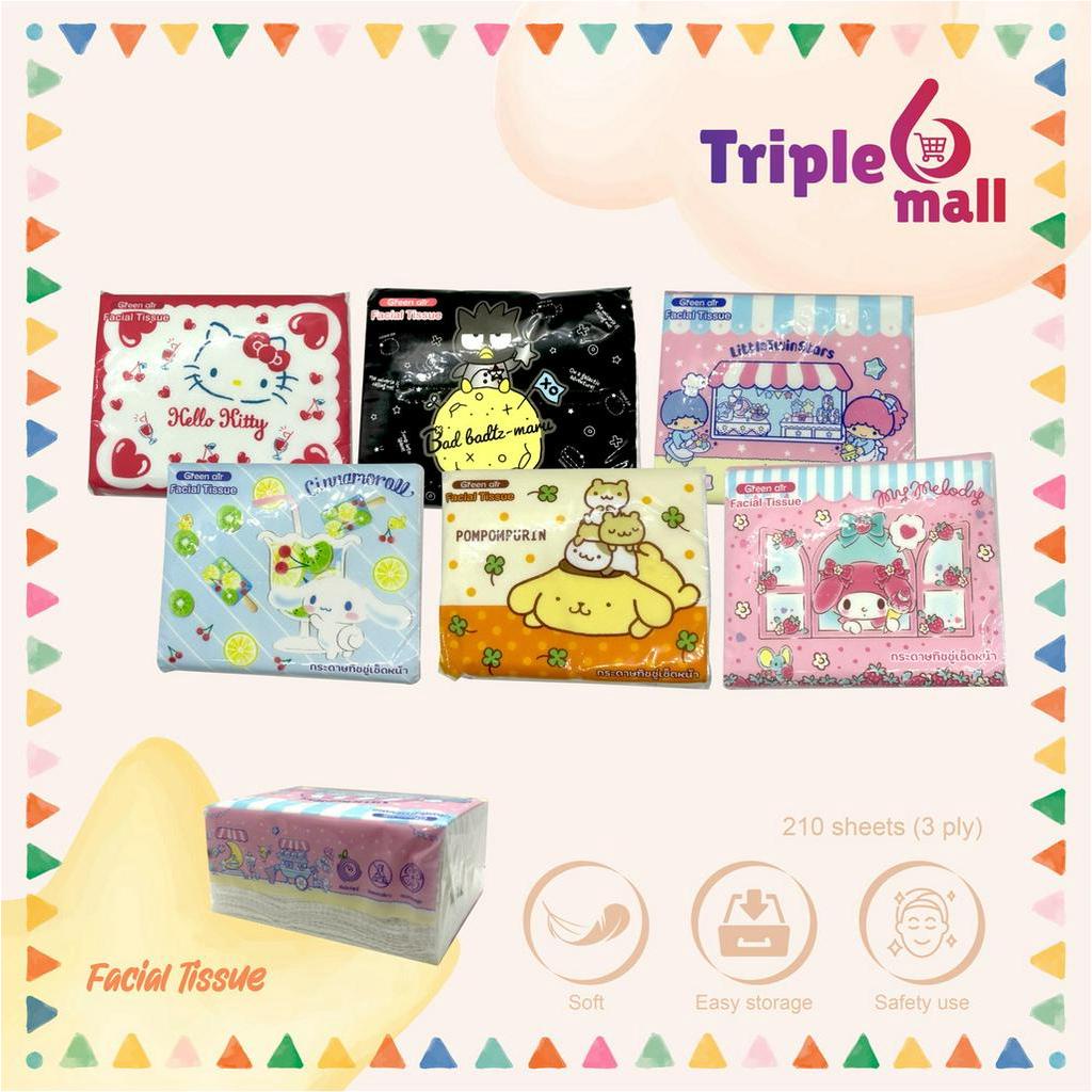 BIG OFFER 10 PACKS SANRIO EXTRA SOFT FACIAL TISSUE 3PLY, 210 SHEETS | Shopee Malaysia