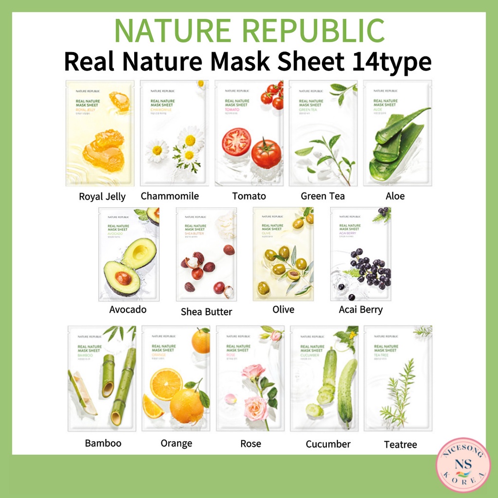 [Nature Republic]Real Nature Mask Pack 1Sheet 14type K-Beauty From ...