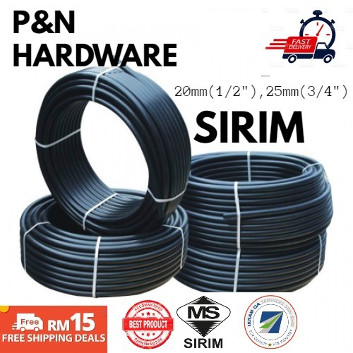 Poly Pipe High Quality PN16( BBB SIRIM Approval) 100meter x 20mm(1/2 ...