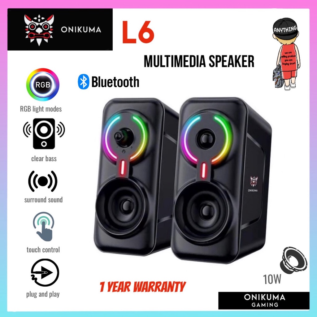 ONIKUMA X6 G6 L6 RGB Light Stereo Gaming Speaker 3.5mm AUX Wired Desktop PC Mobile Phone Gaming ...