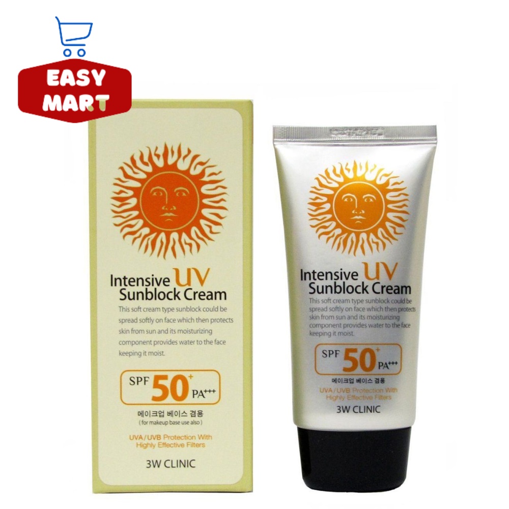 3W CLINIC INTENSIVE UV SUNBLOCK CREAM SPF50+ PA+++ 70ML [ 100% ORIGINAL HQ] | Shopee Malaysia
