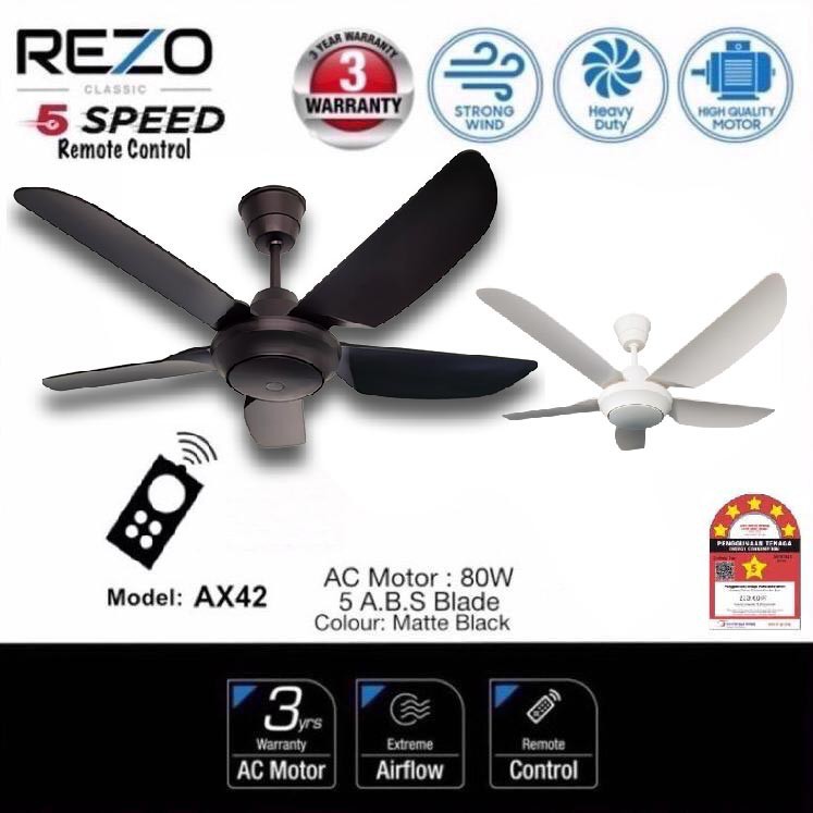 control ceiling fan Ceiling Fan REZO AX42 42” / REZO MY56 POWERFUL ...