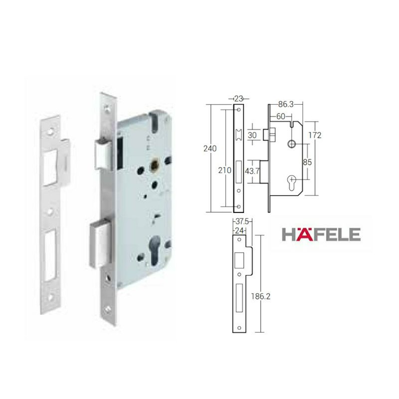 Hafele 60x85mm Mortise Sash Lock | Shopee Malaysia