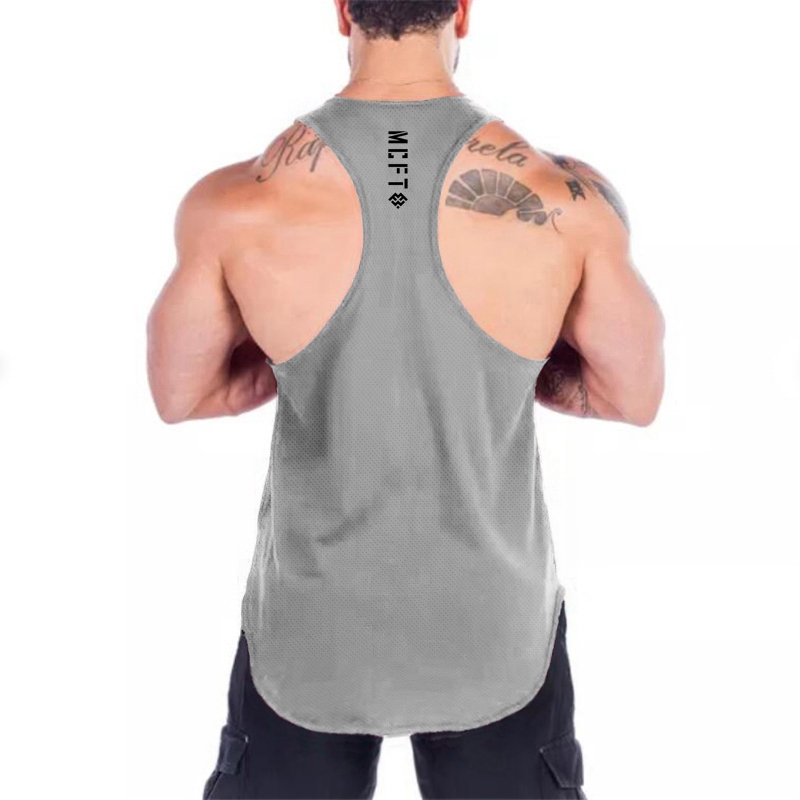 Mens Clothing Bodybuilding Sleeveless Shirt New Mesh Gym Tank Top Men ...