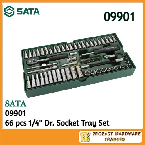 SATA [ 09901 ] - 66pcs 1/4'' Dr.Socket Tray Set ( mm Size ) | Shopee ...