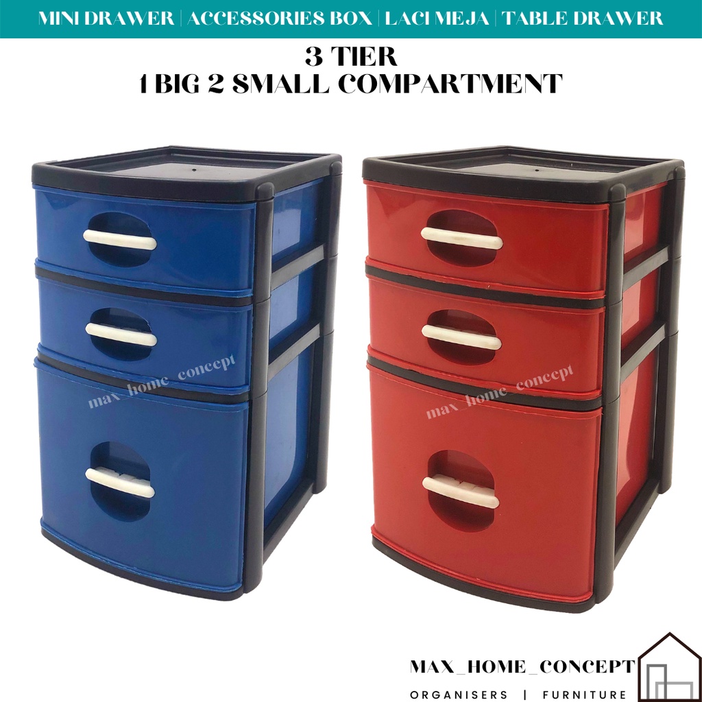 BIGGER SIZE PLASTIC MINI DRAWER | DESK ORGANISER | TABLE DRAWER | LACI ...