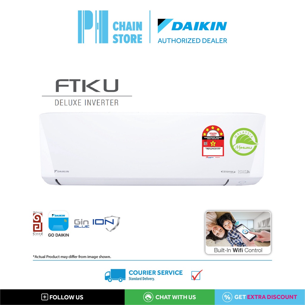 DAIKIN 1.0HP - 3.0HP R32 INVERTER WIFI AIR CONDITIONER | FTKU28B ...