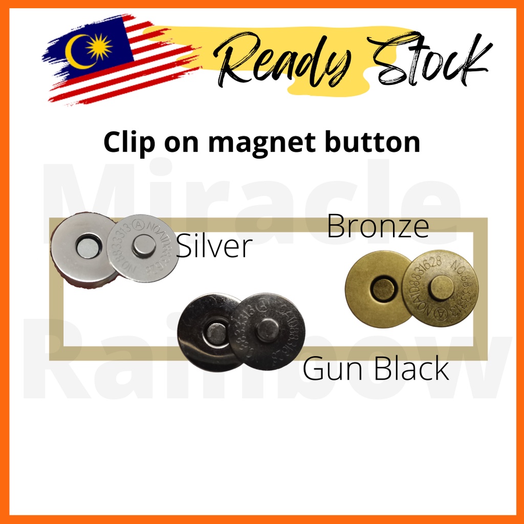 Mira Butang Magnet clip on sew on 14mm 18mm Magnetic Button 吸铁磁扣 ...