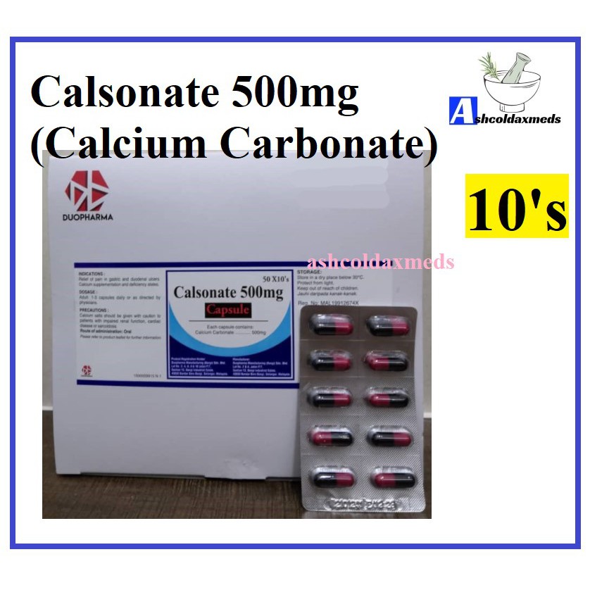 Calsonate Calcium Carbonate Capsule 10'S EXP01/2027 | Shopee Malaysia