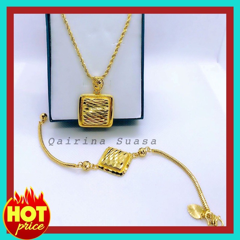 🔥NEW ITEM🔥SET RANTAI LEHER BISKUT TAWAR SUASA DEWASA FULL GOLD | Shopee Malaysia