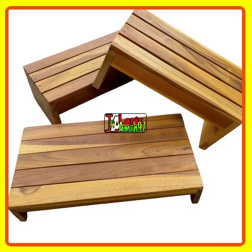 KAYU Squatting Wood Squatting Chair Bench With Stripe Pattern ...