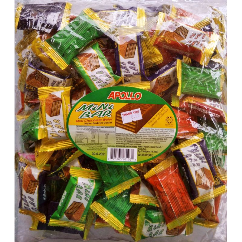 500g Apollo Mini Bar Mini Chocolate Wafer | Shopee Malaysia