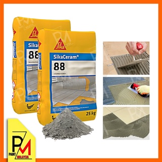 SIKA CERAM 88 Cement Gum For Laying Tiles Adhasive 25KG Gam Simen ...