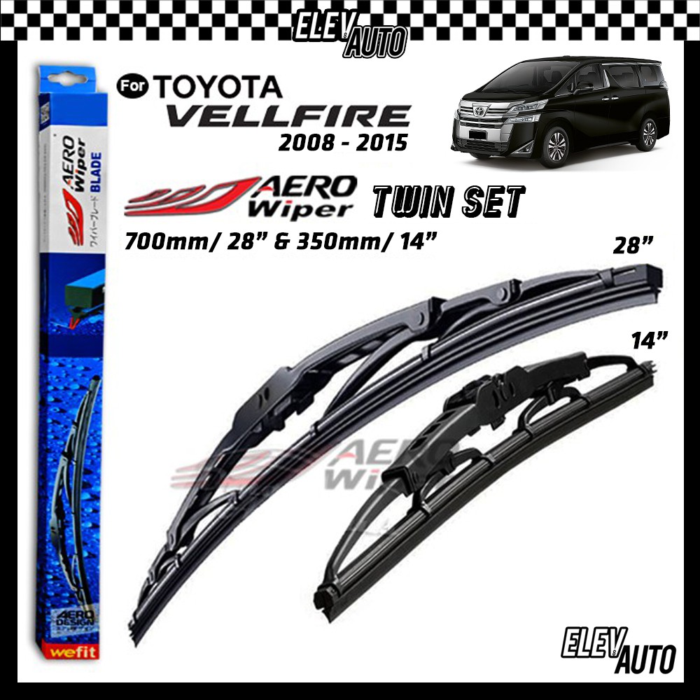 Toyota Vellfire AH20 2008-2015 AERO Twin Set Wiper Blade VALUE Pack (14 ...