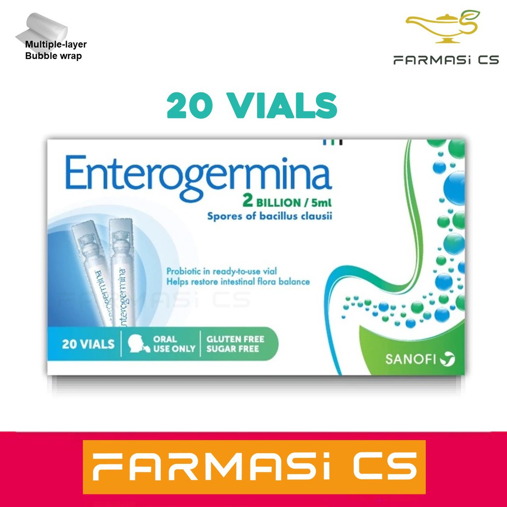 Enterogermina Oral Suspension 20 Vials EXP:02/2026 [ probiotic for Gut ...