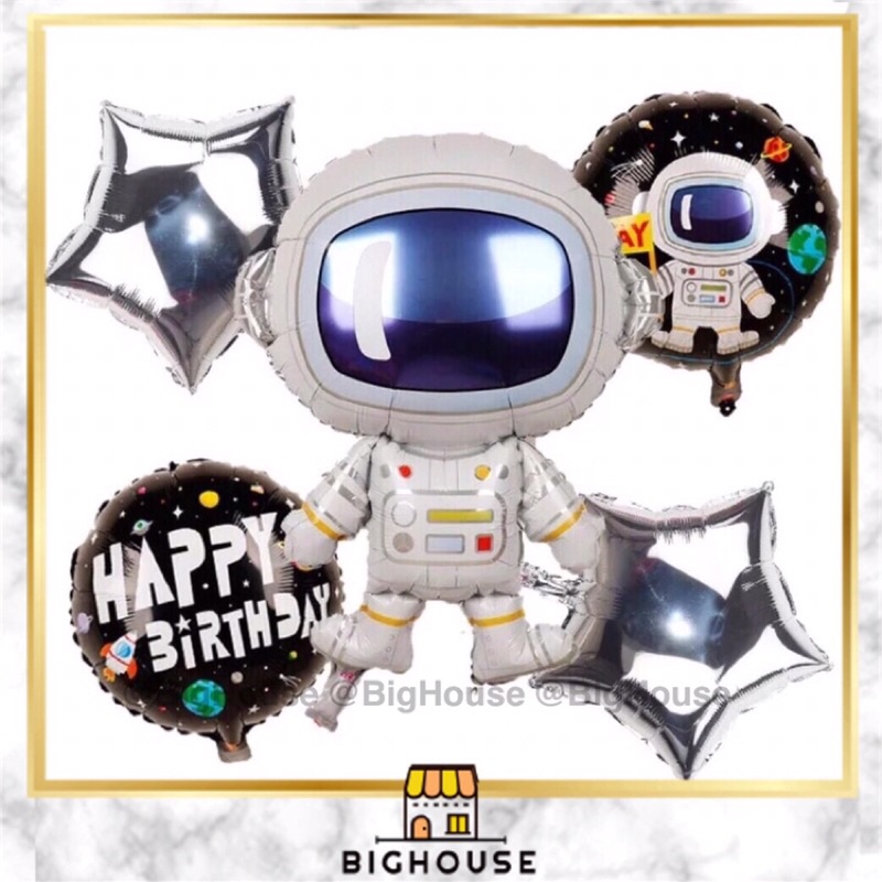 Astronaut Universe Balloon Set Space Theme Foil Balloon Angkasawan Bumi ...
