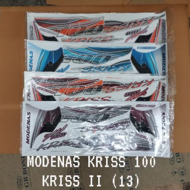 MODENAS KRISS 100 /KRISS 2 (13) BODY STICKER SET - STRIPE MOTOR DECAL ...
