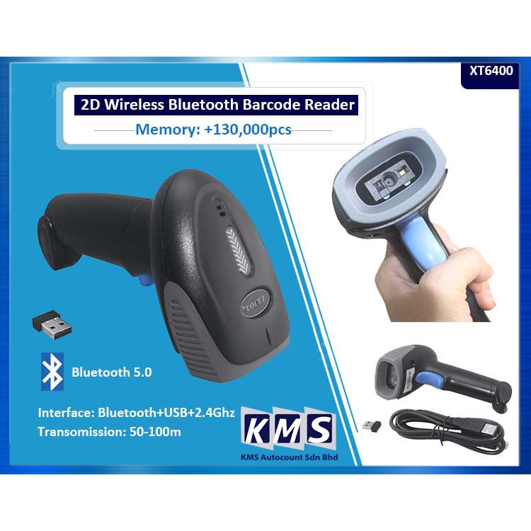 Barcode Scanner (XTIOT) XT6400 2D Wireless Bluetooth | Shopee Malaysia