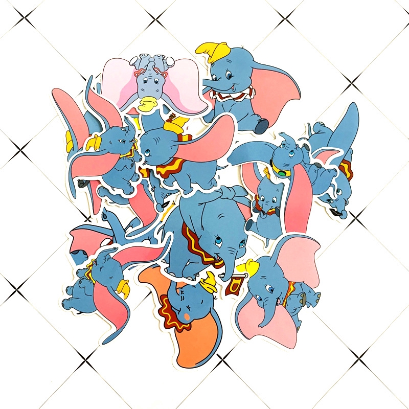 16 pcs Disney Cartoon Dumbo The Flying Elephant Waterproof Stickers ...