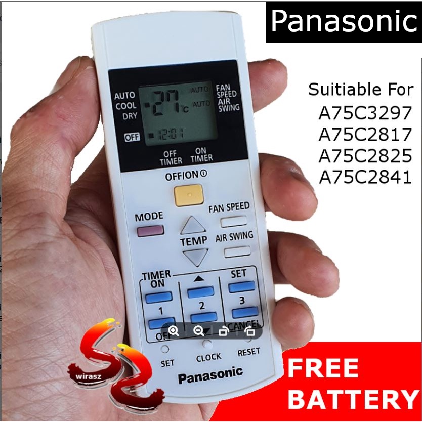Panasonic aircond remote control aircon air cond spare part a75c2841 ...