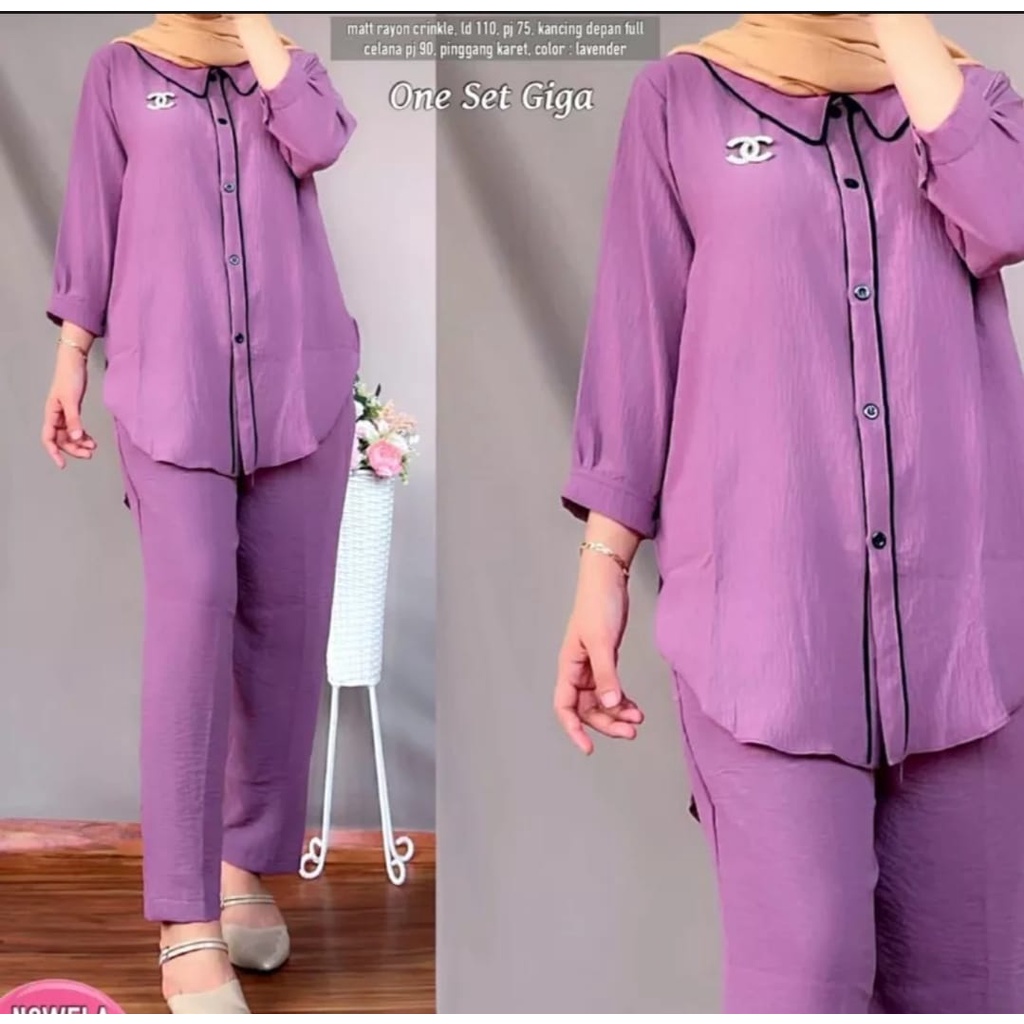 KEMEJA One set giga plain rayon crinkel women's suit latest list ld 110 ...