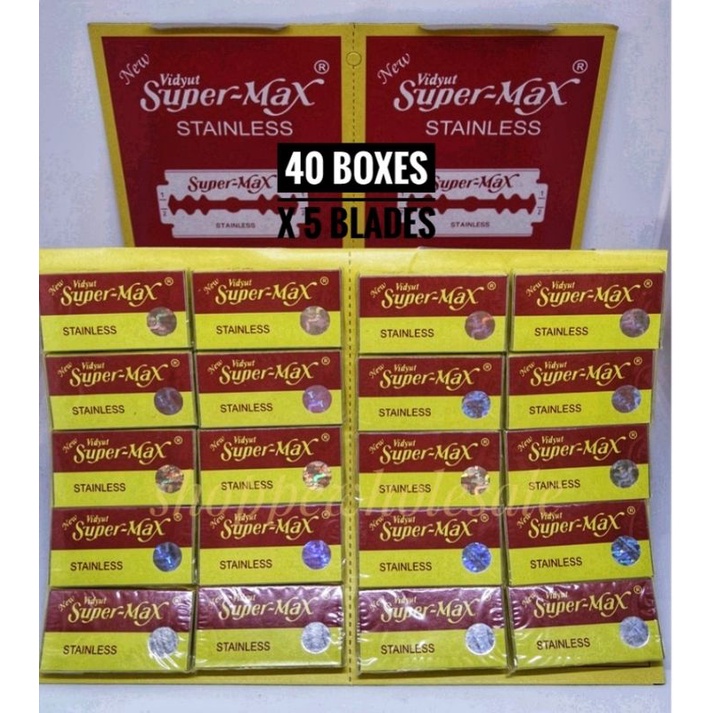 Supermax / Super-Max Stainless Razors [40 Boxes x 5 Blades] | Shopee ...