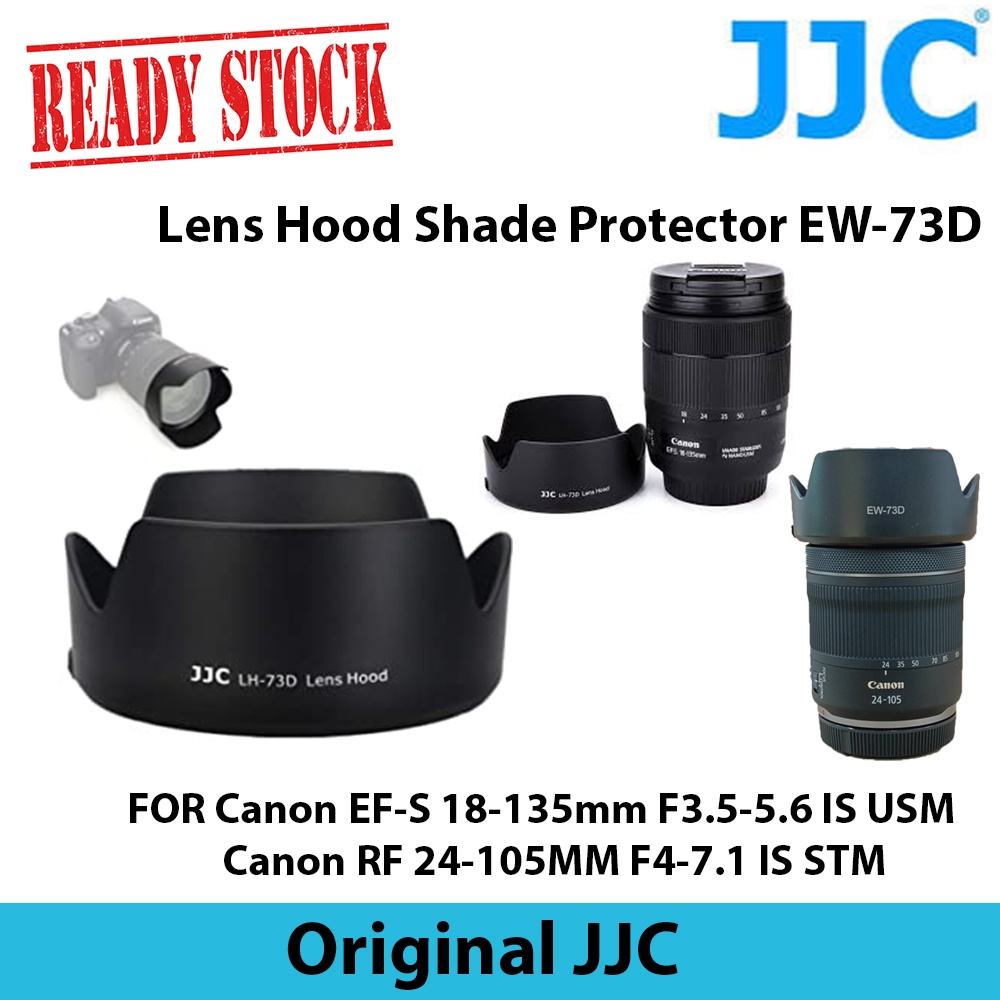 JJC EW-73D LH-73D Lens Hood for Canon RF 24-105mm F4-7.1 IS STM / EF-S 18-135MM IS USM / EW73D ...
