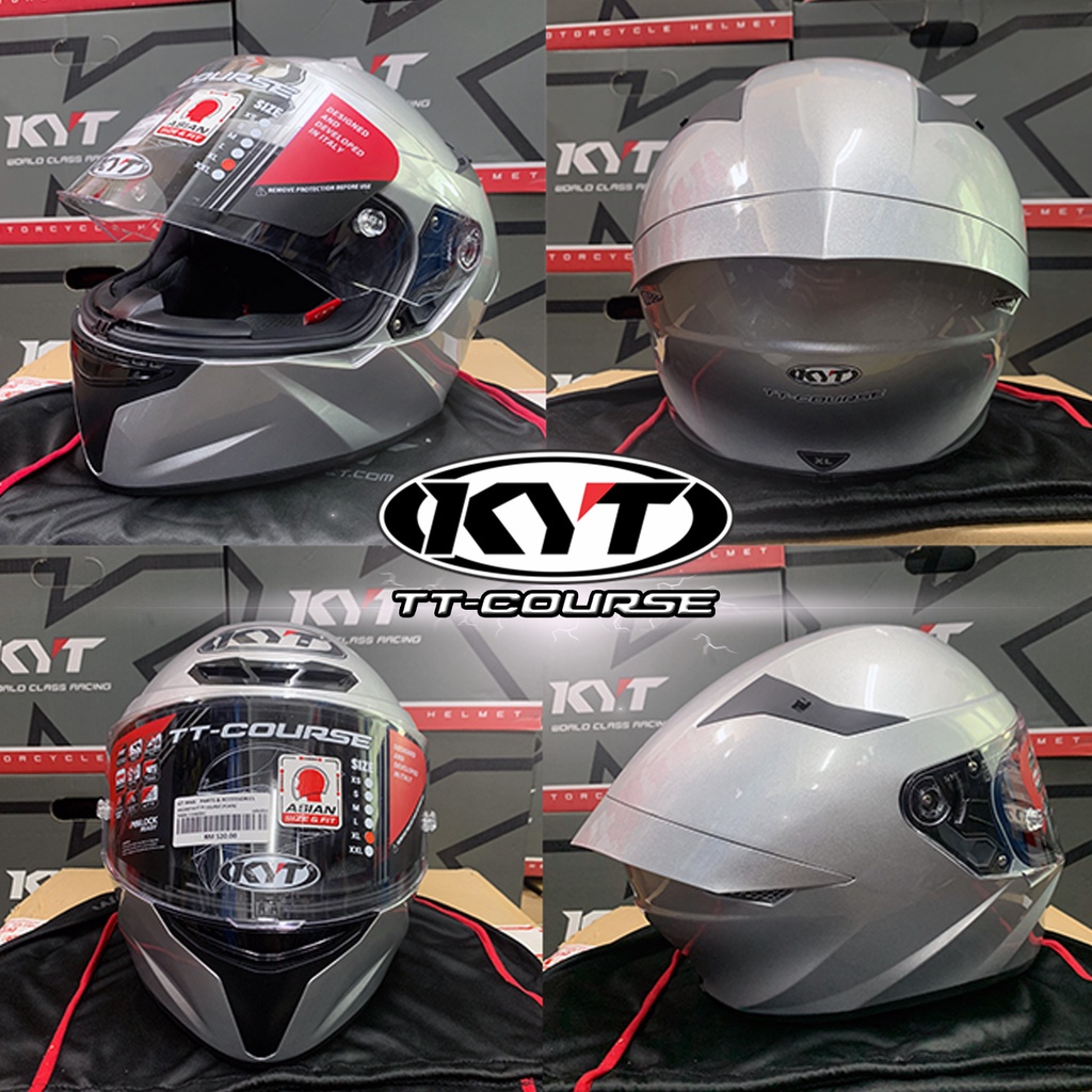 ORIGINAL KYT TT-COURSE FULL FACE HELMET TT COURSE TOPI KELEDAR HELMET ...