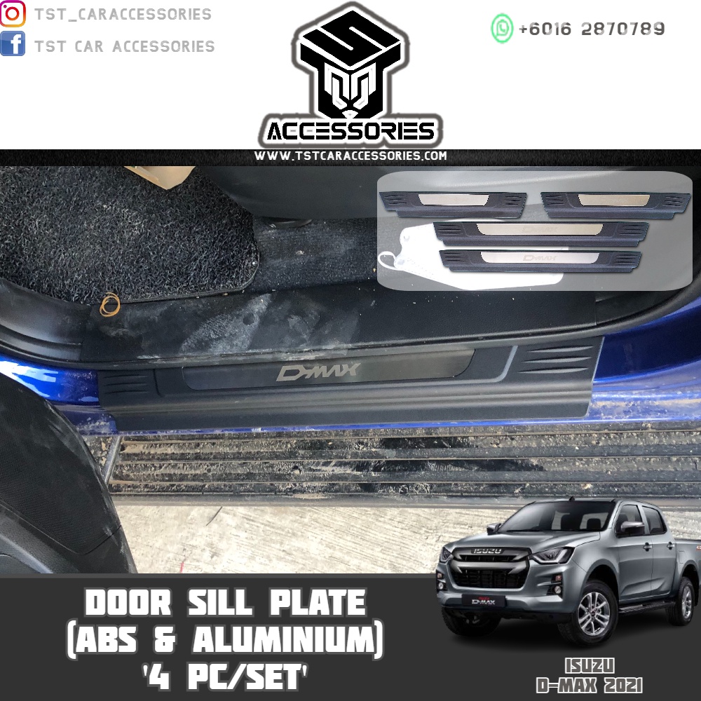 ISUZU D MAX 2021 DOOR SILL PLATE 'ABS' WITH ALUMINIUM LOGO PLATE 'DMAX ...