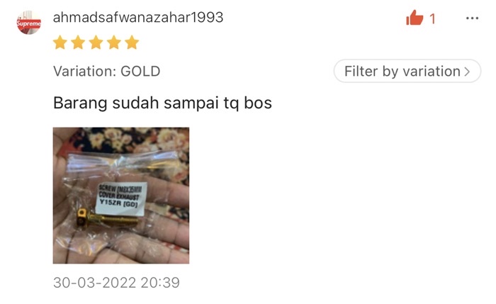 1PCS M8 x 35MM SCREW EXHAUST BRACKET YAMAHA Y16ZR Y15ZR LC135 V8 V9 FI Y16 Y15 STANDARD RACING ...