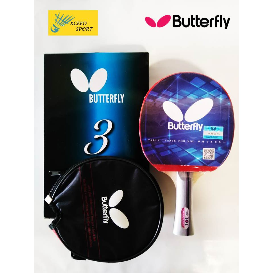 Butterfly Table Tennis Ping Pong Racket With Cover TBC-301 (Long Handle ...