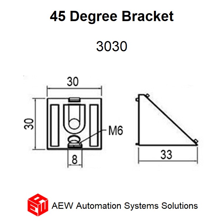45 Degree Angle Bracket for 3030/4040/4545 Aluminium Profile | Shopee ...