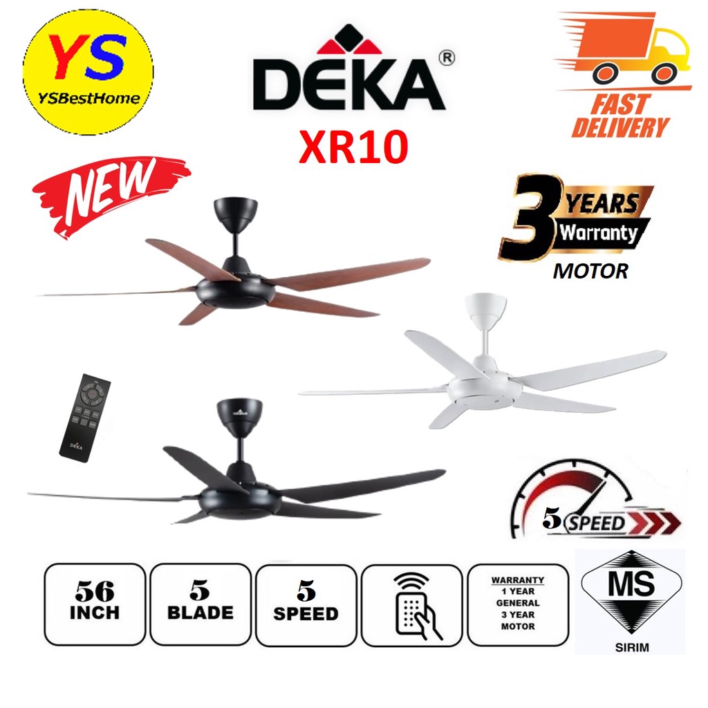 DEKA DX56(NEW) / XR5 / XR10 4 SPEED 5-Blade Ceiling Fan 56'' With ...