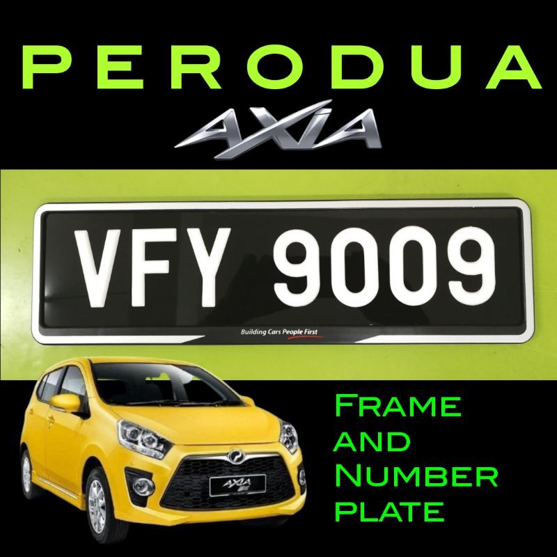 1 Pc Perodua Axia Rangka Plat Dan Nombor Plat / Perodua Axia Frame And ...