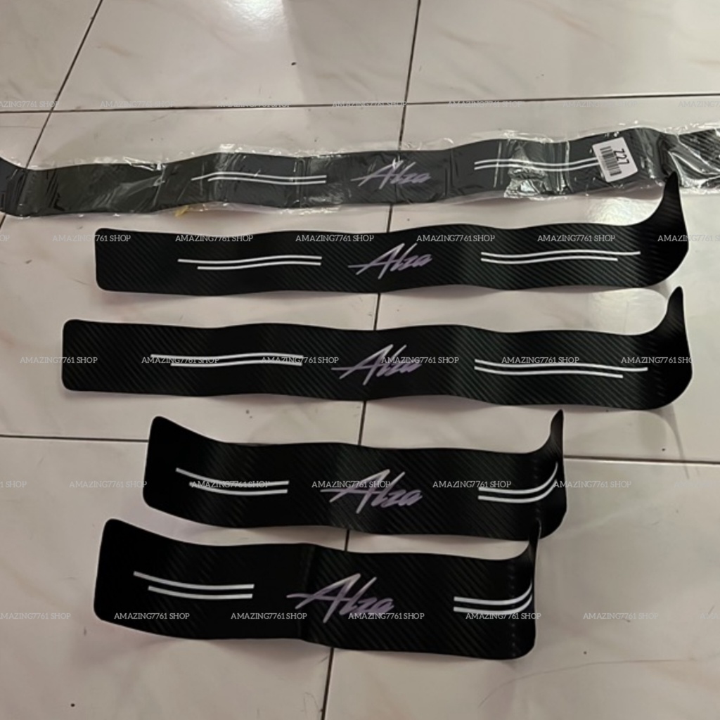 AMAZING NEW PERODUA ALZA 2022 CARBON FIBER DOOR STEP PU LEATHER REAR ...