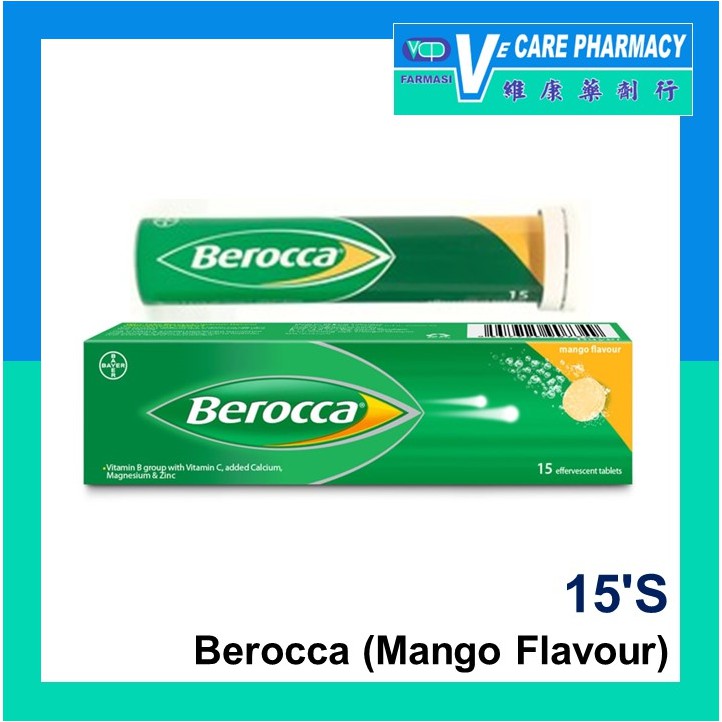 Berocca Effervescent Tablets Mango 15's | Shopee Malaysia