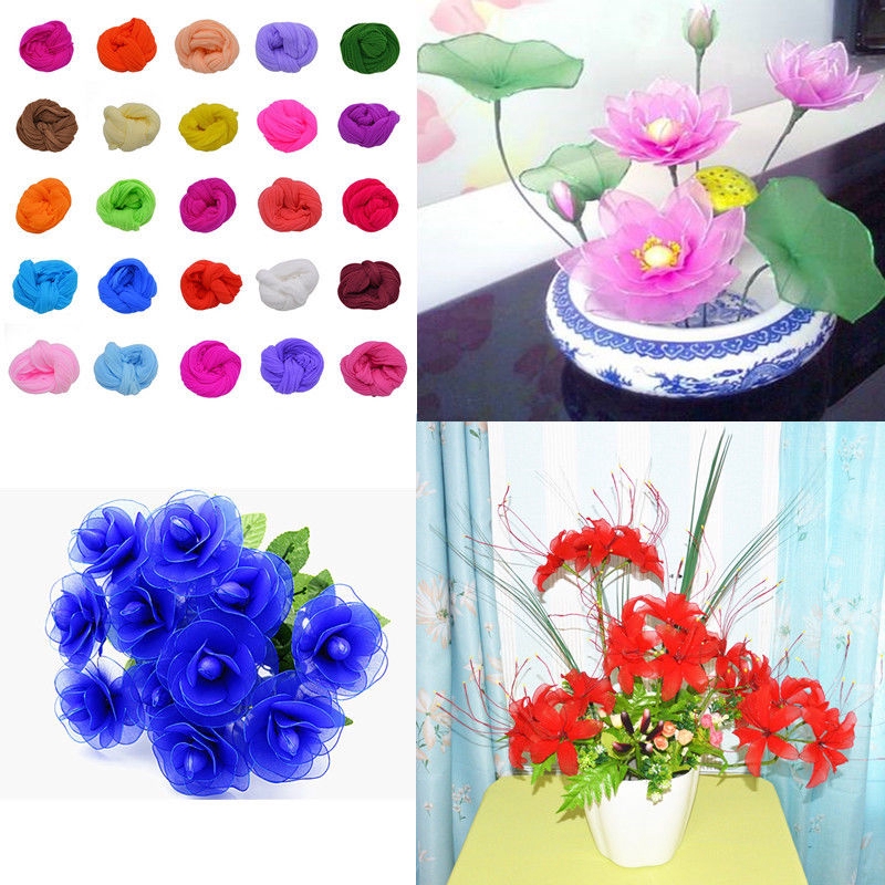 5pcs Multicolor Nylon Stocking Ronde Flower Material Tensile Stocking ...