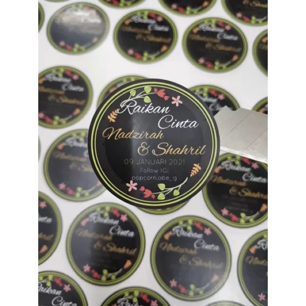 PEHSTICKERS prodak stiker/kueh biskut label custom | Shopee Malaysia