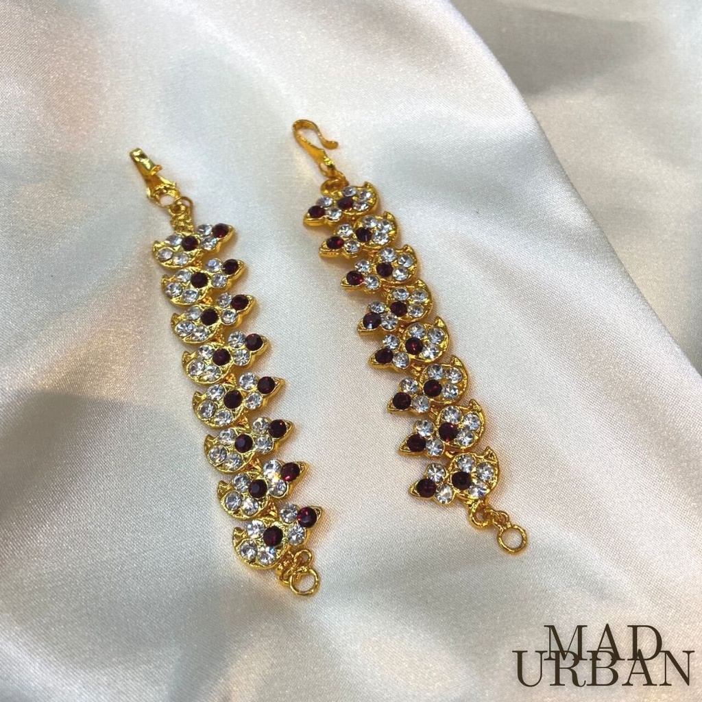 Kemp India Quality Mattal Earring Designs in Red & Maroon Stones in ...