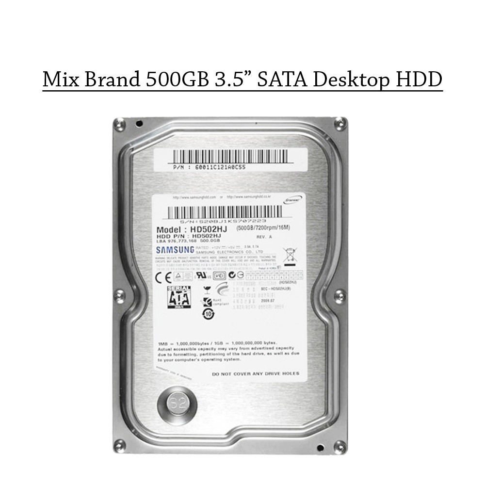 500GB 3.5" SATA Desktop PC Computer Hard Disk Drive HDD (Refurbished ...