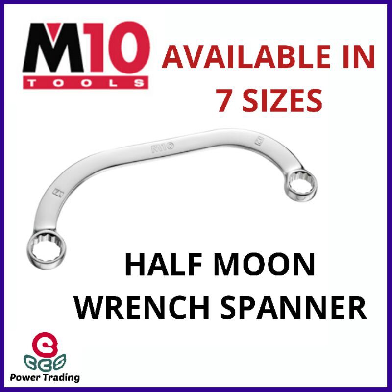 M10 8MM-19MM RANGE HALF MOON WRENCH SPANNER | Shopee Malaysia