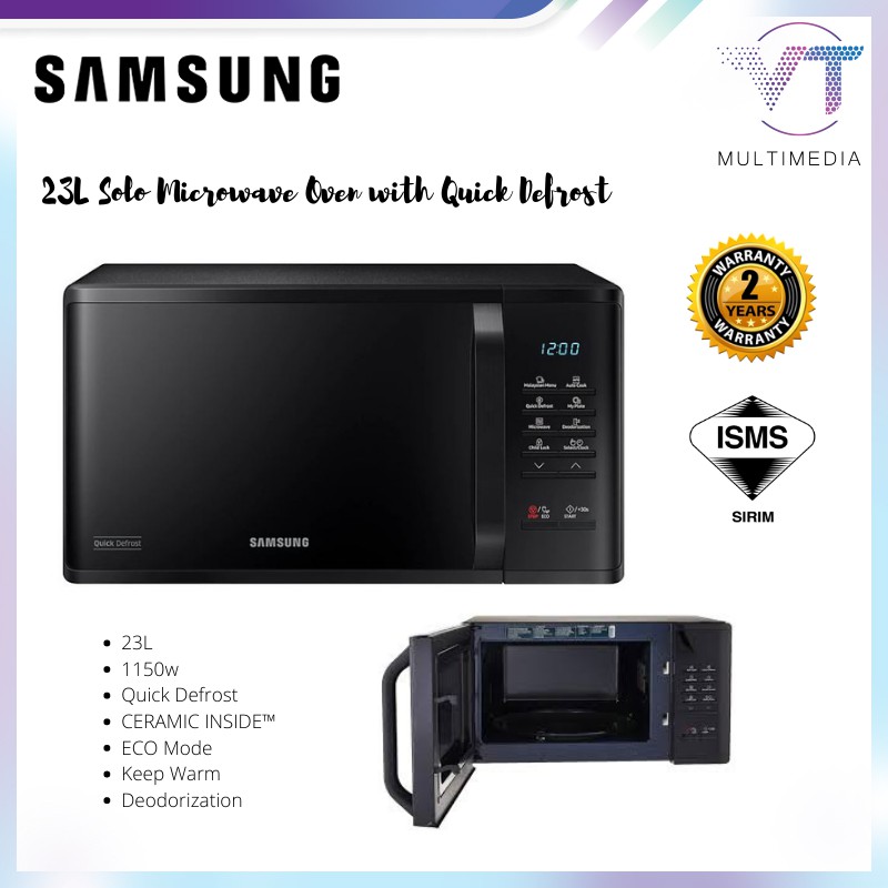 Samsung 23L Solo Microwave Oven with Quick Defrost MS23K3513AK/SM Ketuhar Gelombang Mikro , 微波炉 ...