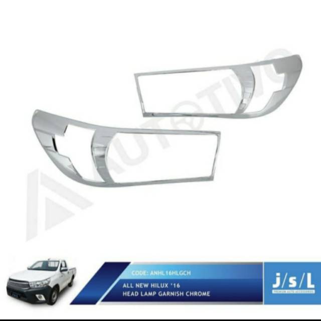 Toyota all new Hilux headlight garnish/head lamp garnish Black & Chrome ...