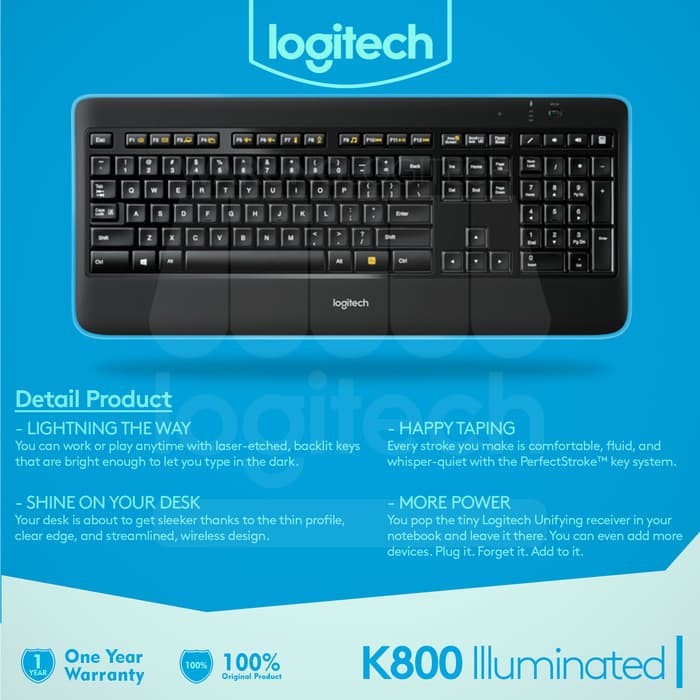 Logitech K800 wireless luminous keyboard | Shopee Malaysia