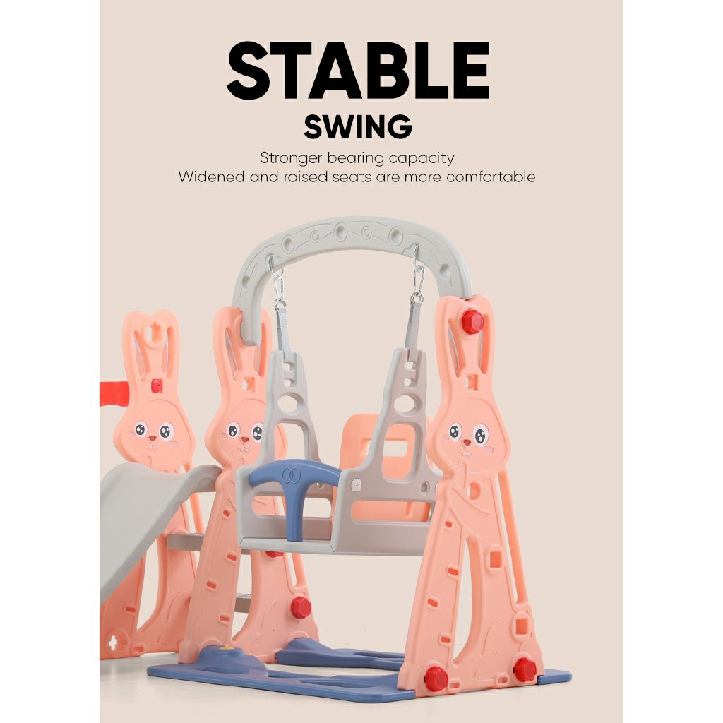 Rabbit Playground 130 cm 4 in 1 Safety & Stability DIY Kids Play Slide ...