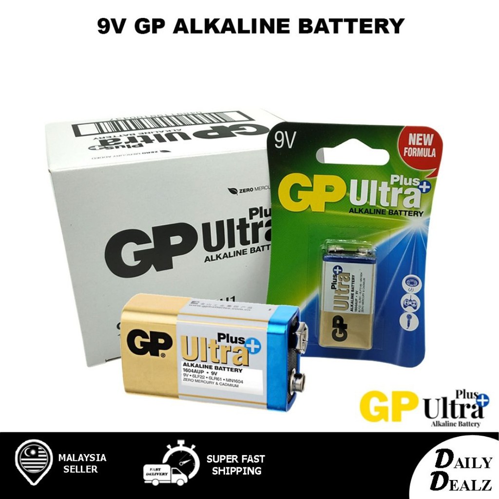 GP 9V Ultra Alkaline Battery (1Box-10Pcs) – 100% Original GP/ Suitable ...