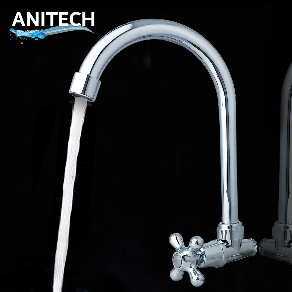 Kitchen Faucet Wall Mounted Basin Sink Tap Plated Water Tap Single ...