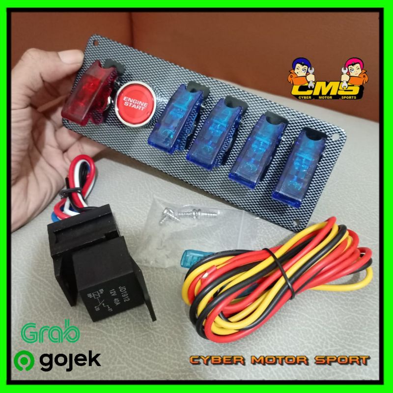 TOMBOL Engine start Racing universal ignition switch start button black ...