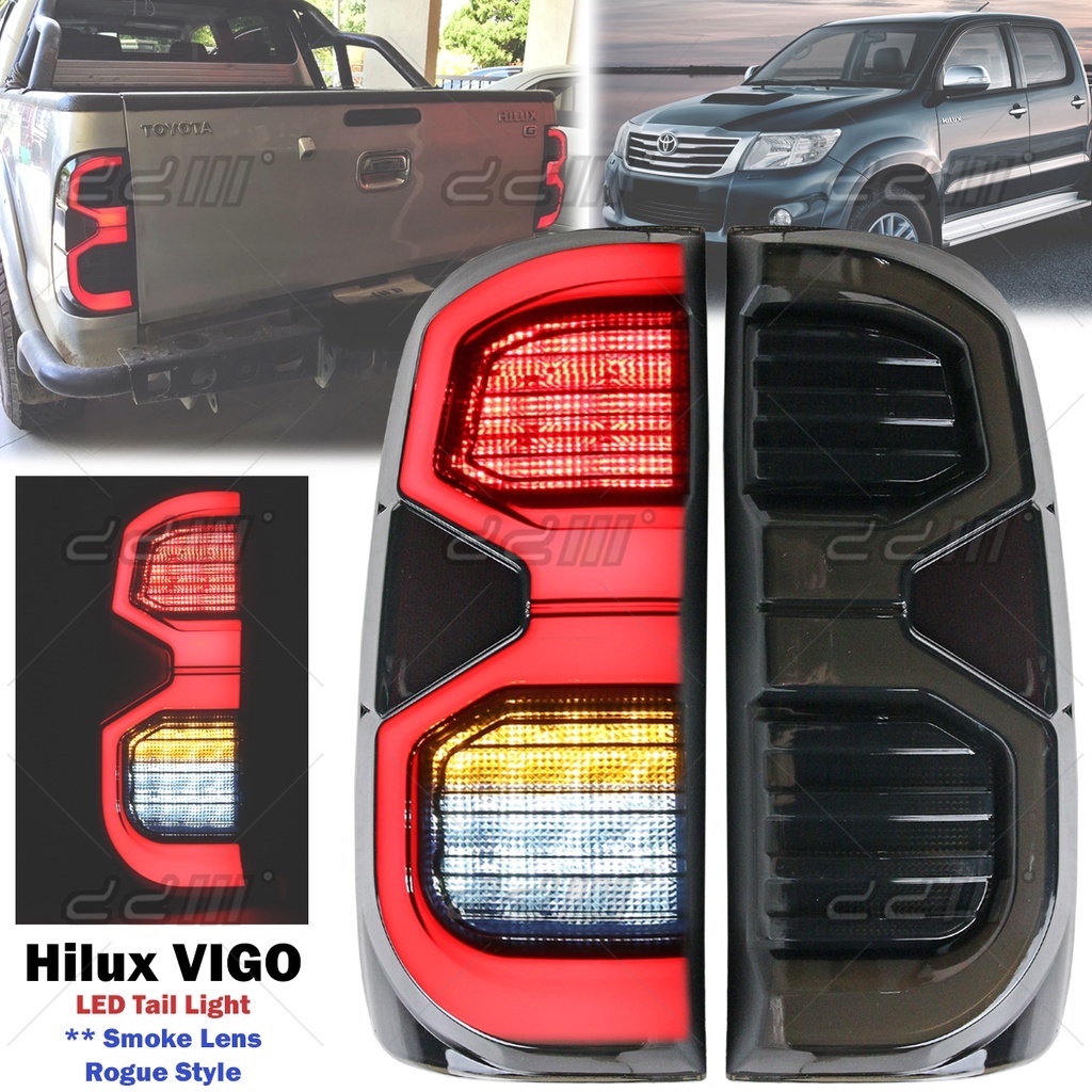 (1 PAIR) Toyota Hilux VIGO 2005-2014 Rogue Style Dynamic Tail Lamp With ...